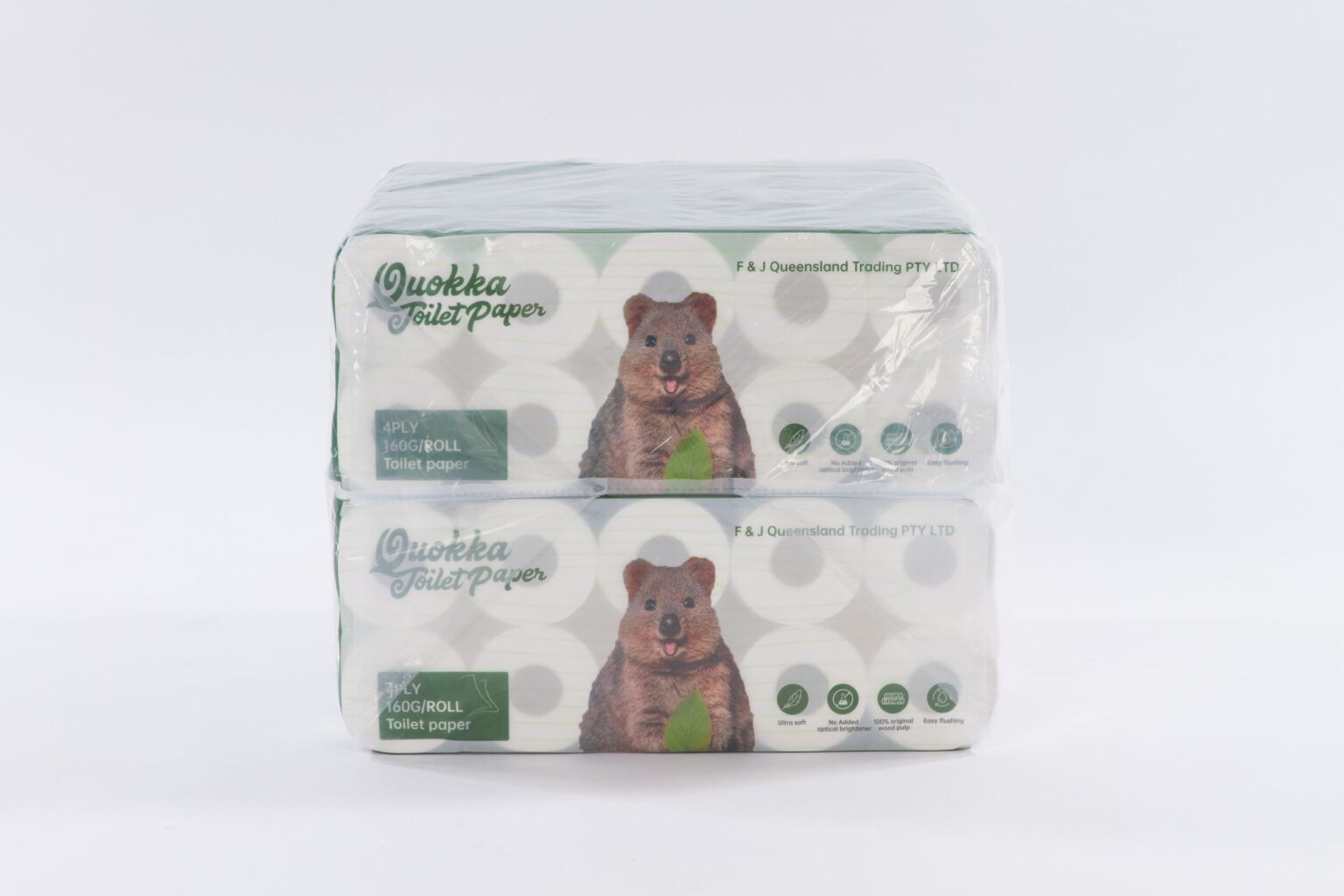 4ply 80 Rolls Quokka Toilet Paper Rolls - No Wrapper